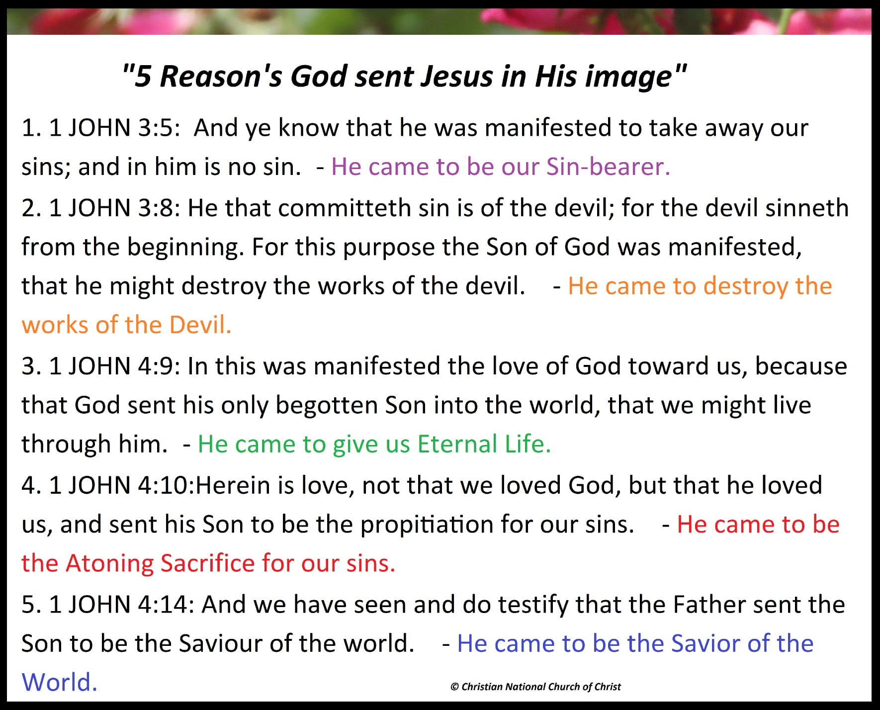 “5 Reason’s God sent Jesus In His Image” – "Common Sense Of Miracles ...