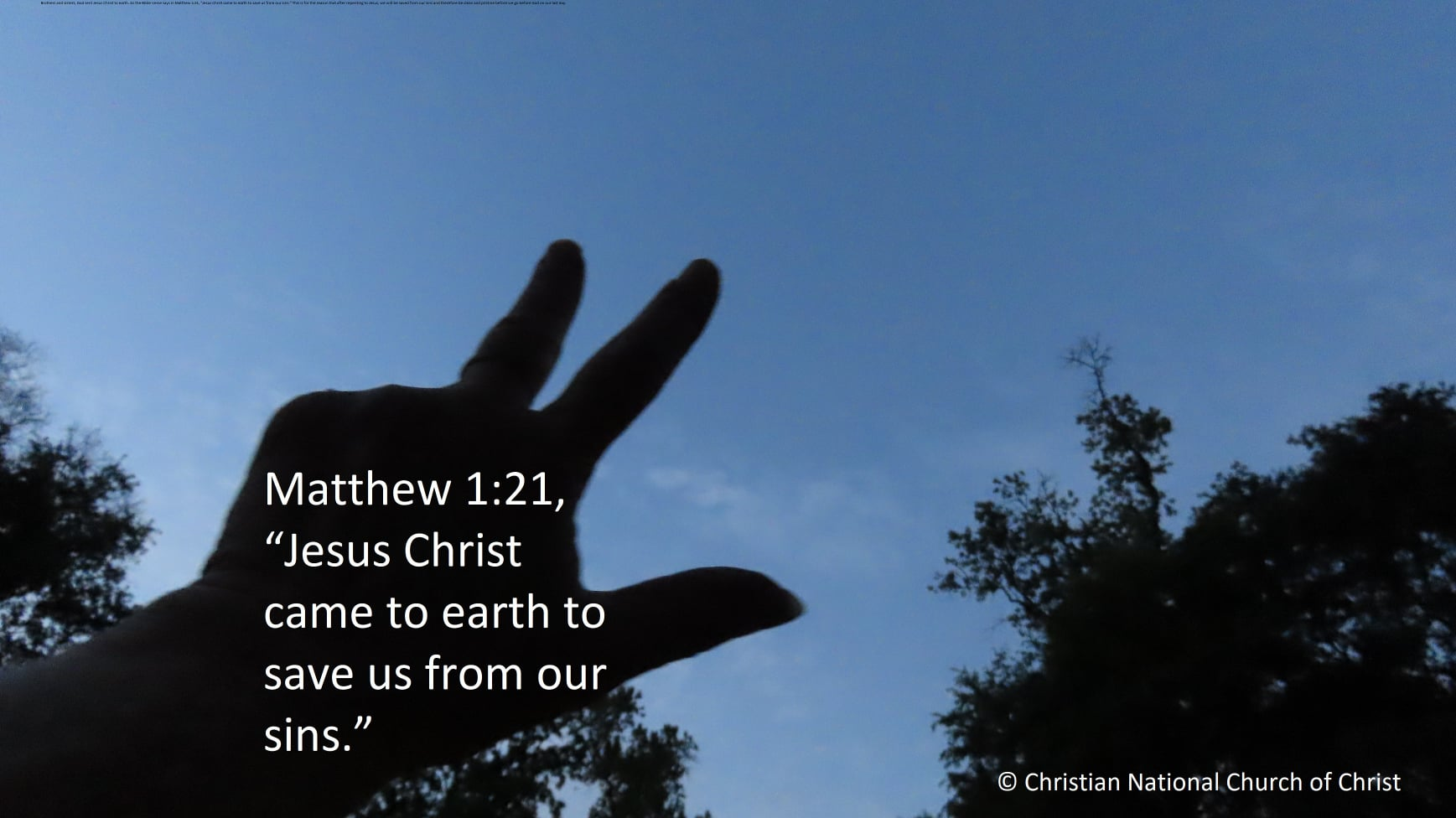 “JESUS” – "Common Sense Of Miracles" "Christian National Church Of Christ"