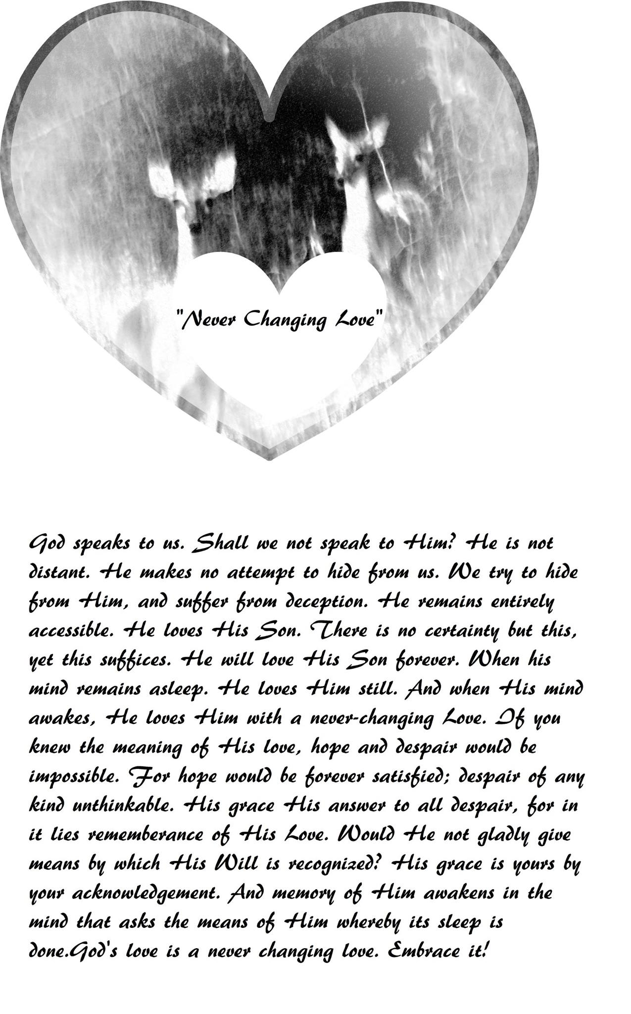 “Never Changing Love” – "Common Sense Of Miracles" "Christian National ...
