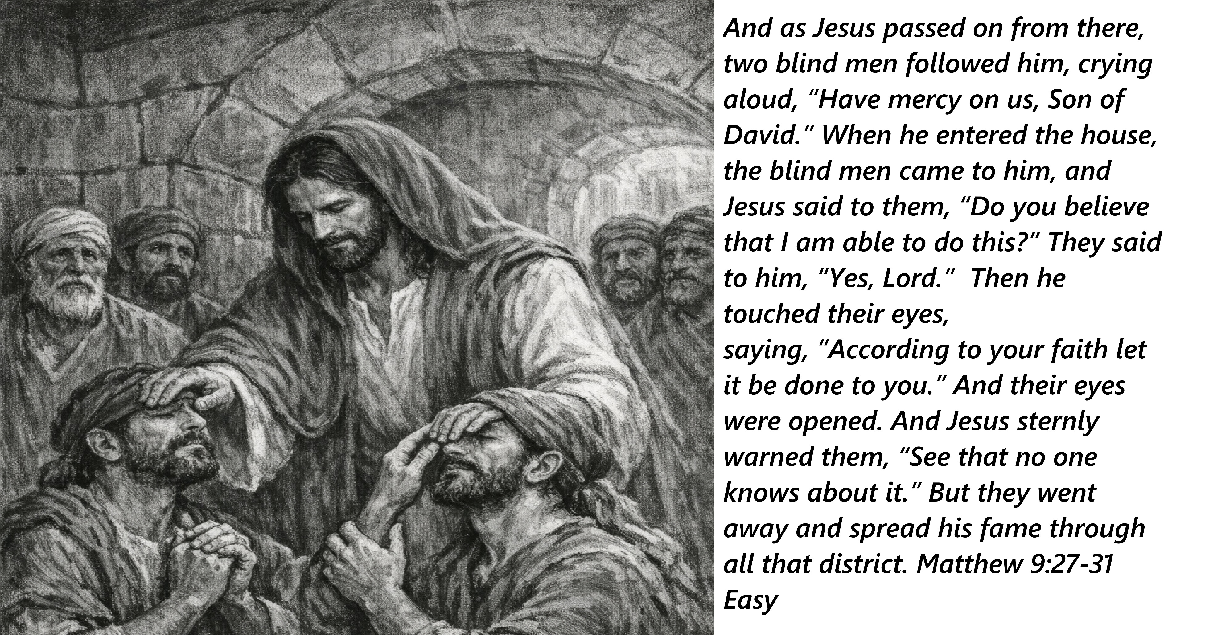 “Jesus Heals Two Blind Men” – "Common Sense Of Miracles" "Christian ...